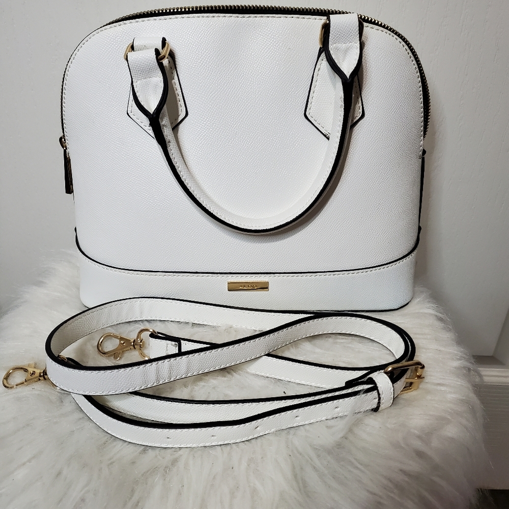 Aldo White Crossbody Handbag Purse - Gem
